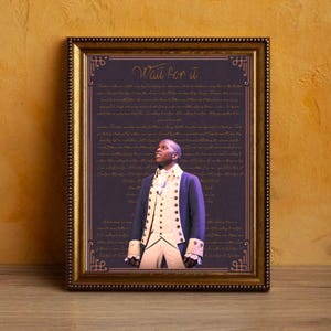 Wait for It Poster-hamilton - Etsy