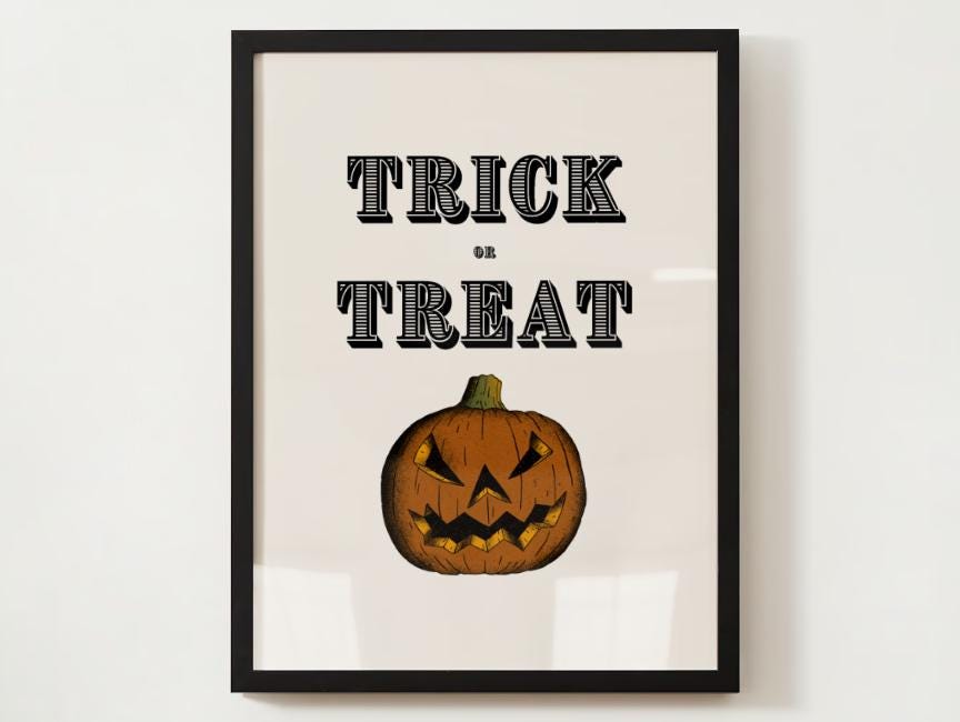 Halloween Printable, Vintage Halloween, Jack O' Lantern, Trick or Treat ...