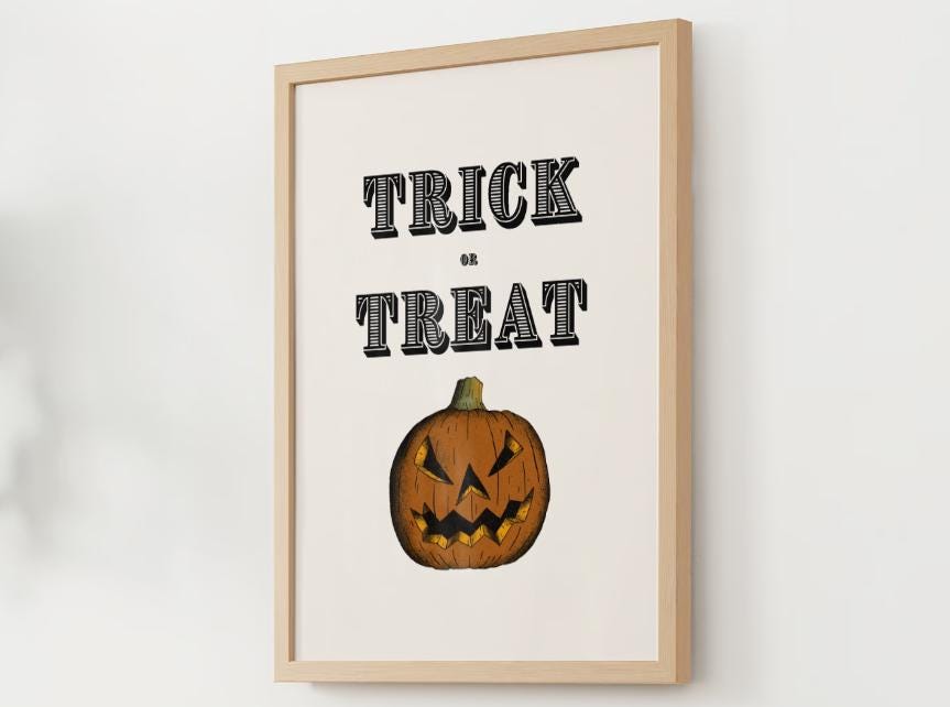 Halloween Printable, Vintage Halloween, Jack O' Lantern, Trick or Treat ...