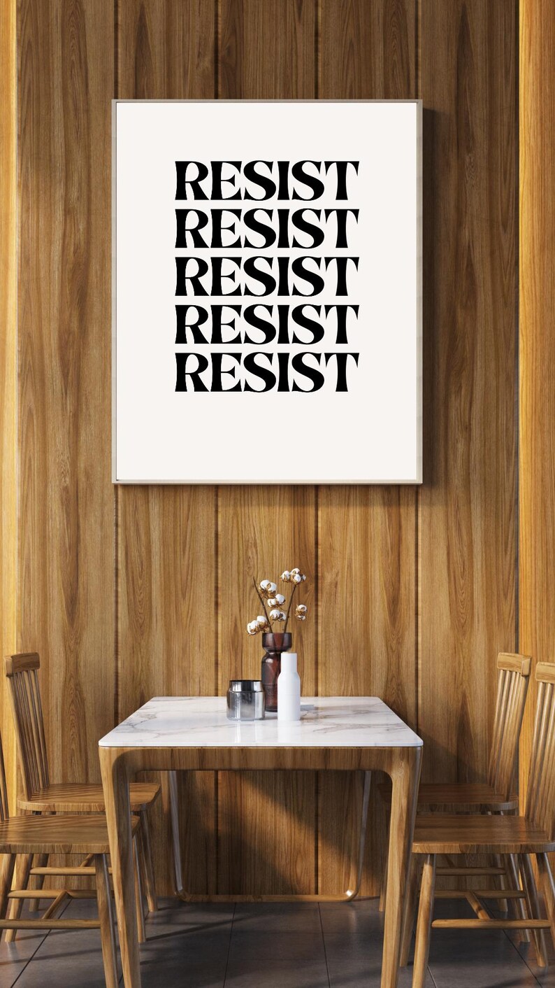 RESIST Art Print, Resist Printable Word Art, Instant Download Resistance Wall Art Poster ...