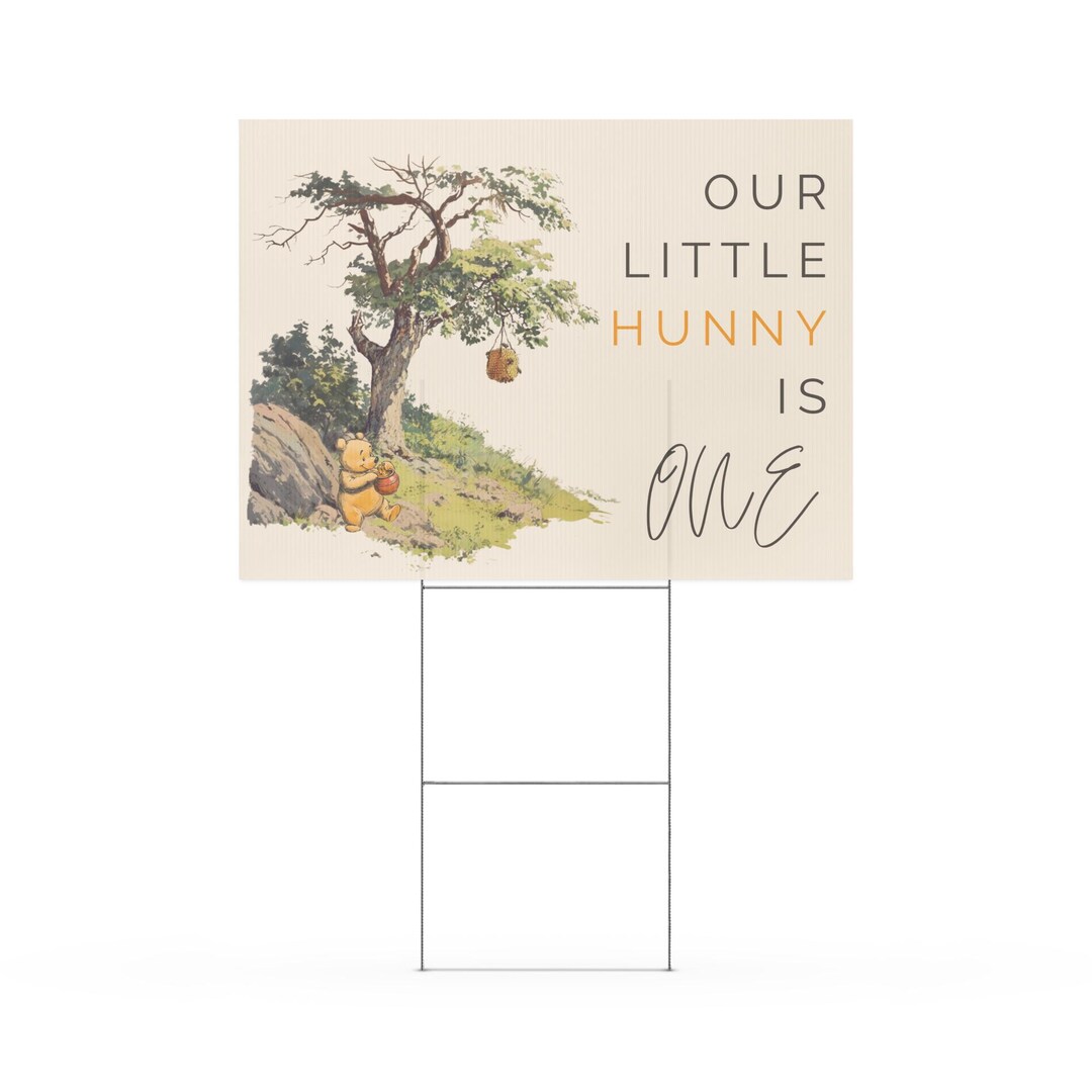 Winnie the Pooh First Birthday Yard Sign, Sweet as Hunny Decor, First ...