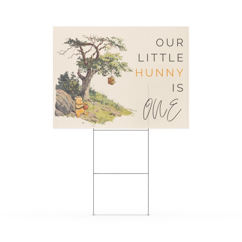 Winnie the Pooh First Birthday Yard Sign: Sweet as Hunny Decor - Etsy