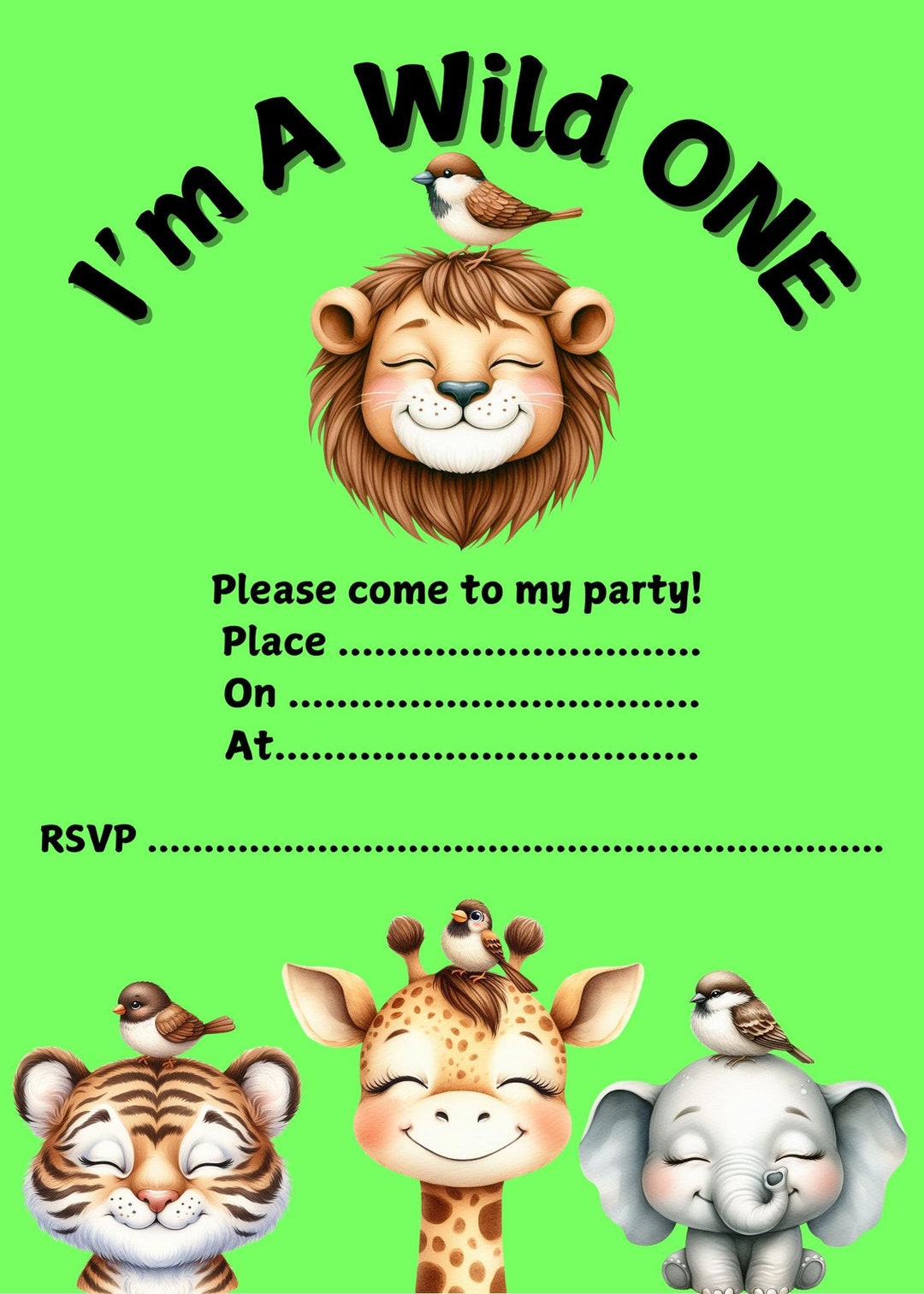 I'm a Wild ONE Party Invitation - Etsy
