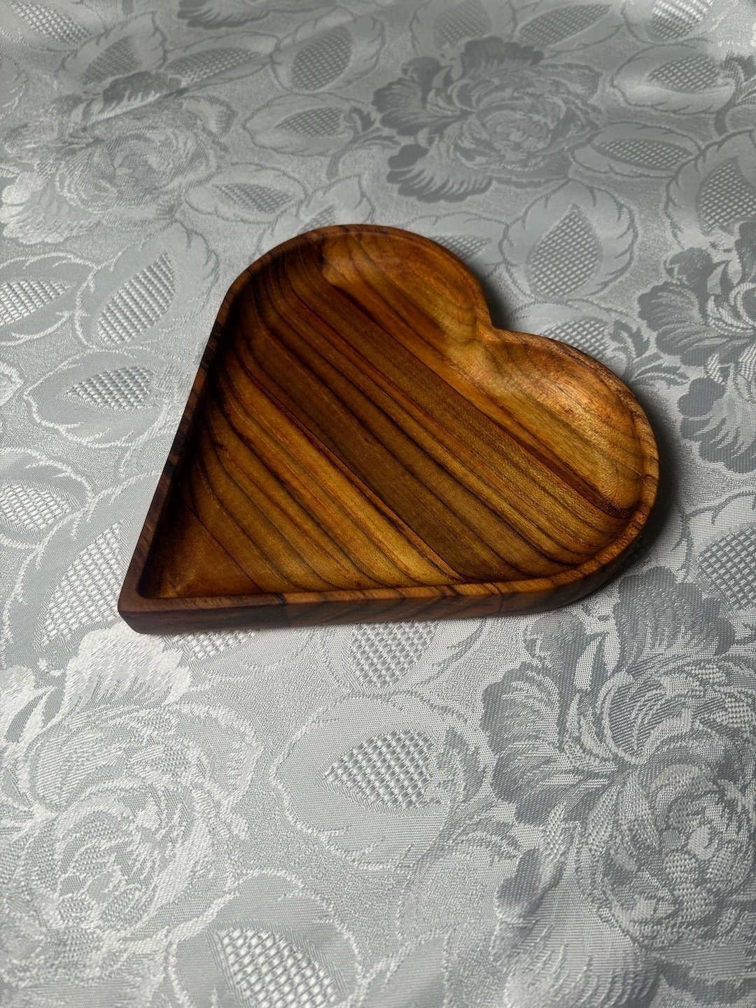 Teak Wood Heart Shaped Serving Tray, Handmade Wooden Tray, Gift ...