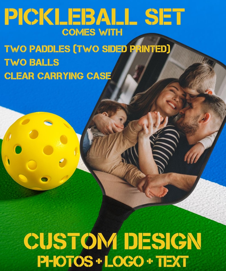 Custom Pickleball Paddle Set, Wedding Gift, Personalized Pickleball Set ...