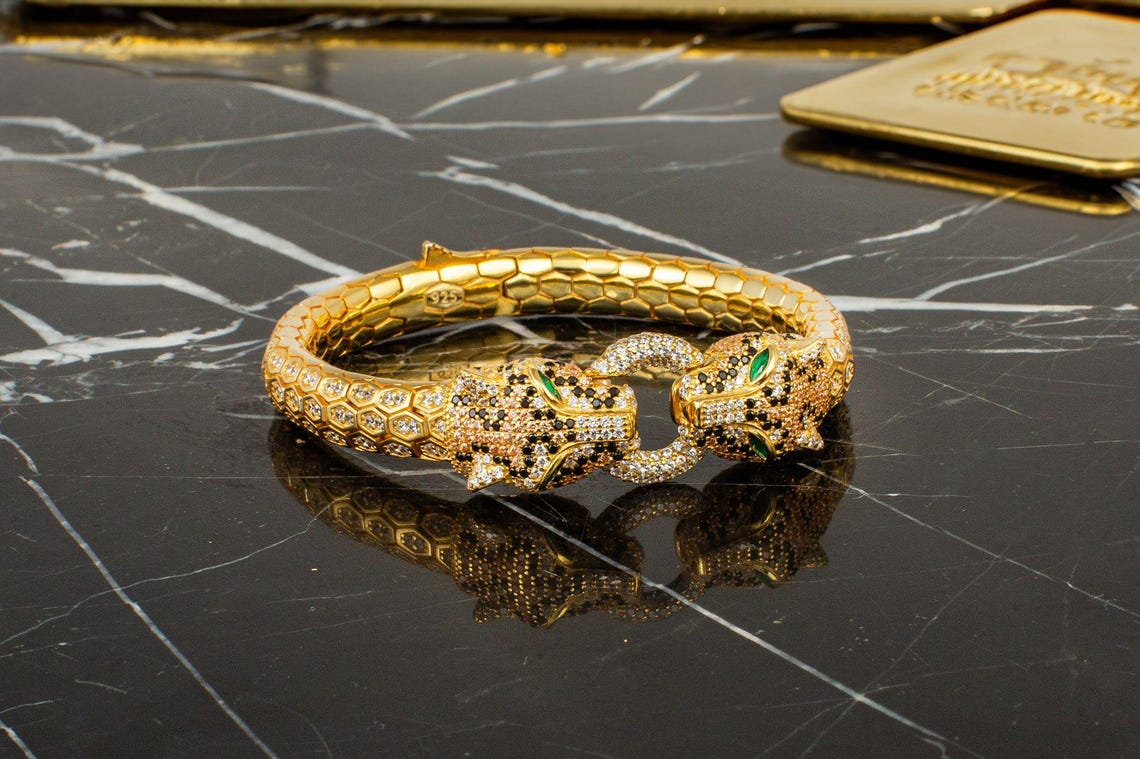 Sterling Silver Python Bracelet for Men – Snake Textured Design, Unique ...