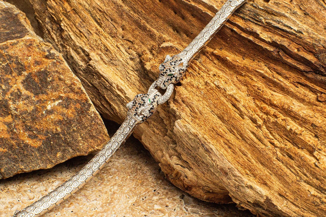 Sterling Silver Python Bracelet for Men – Snake Textured Design, Unique ...