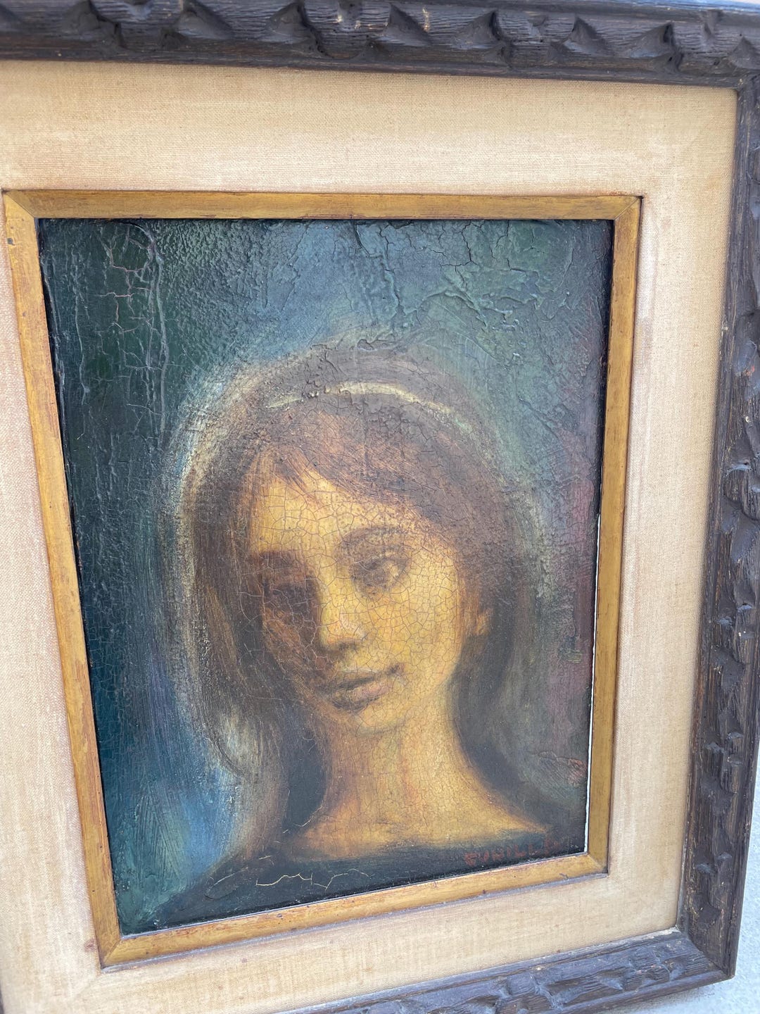 Gunilla Big Eyed Woman Impasto Oil Painting on Board - Etsy