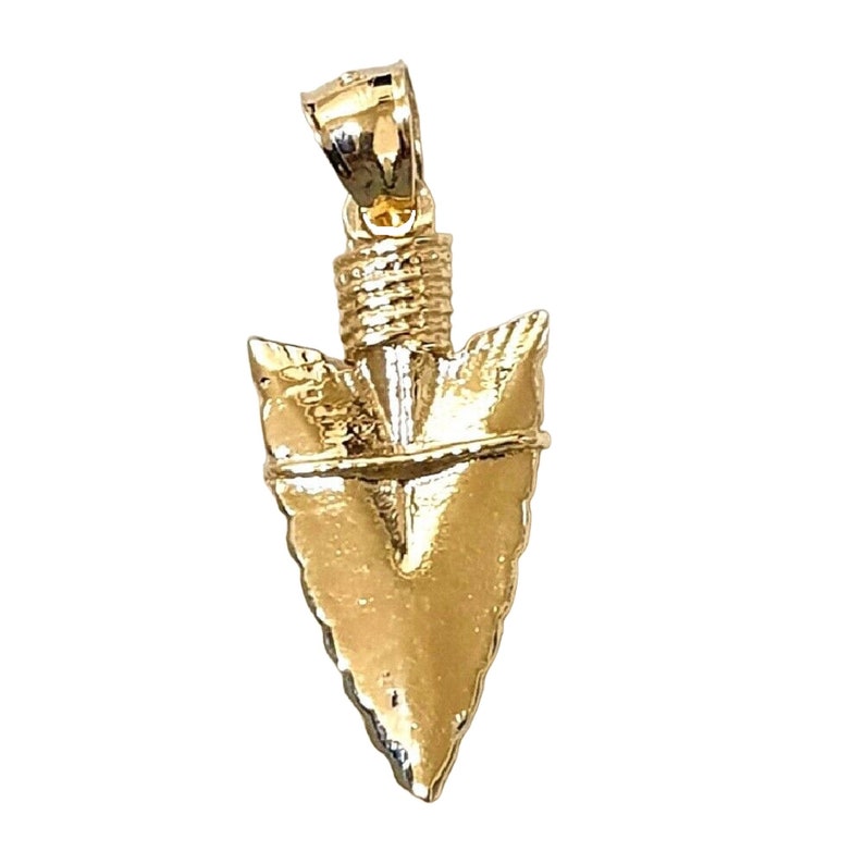 14K Yellow Gold Arrowhead 3D (3 Dimensional) Solid Pendant - Etsy