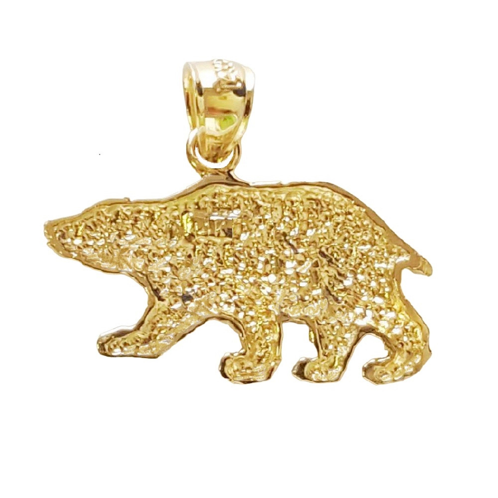 14K Yellow Gold Bear Pendant - Etsy