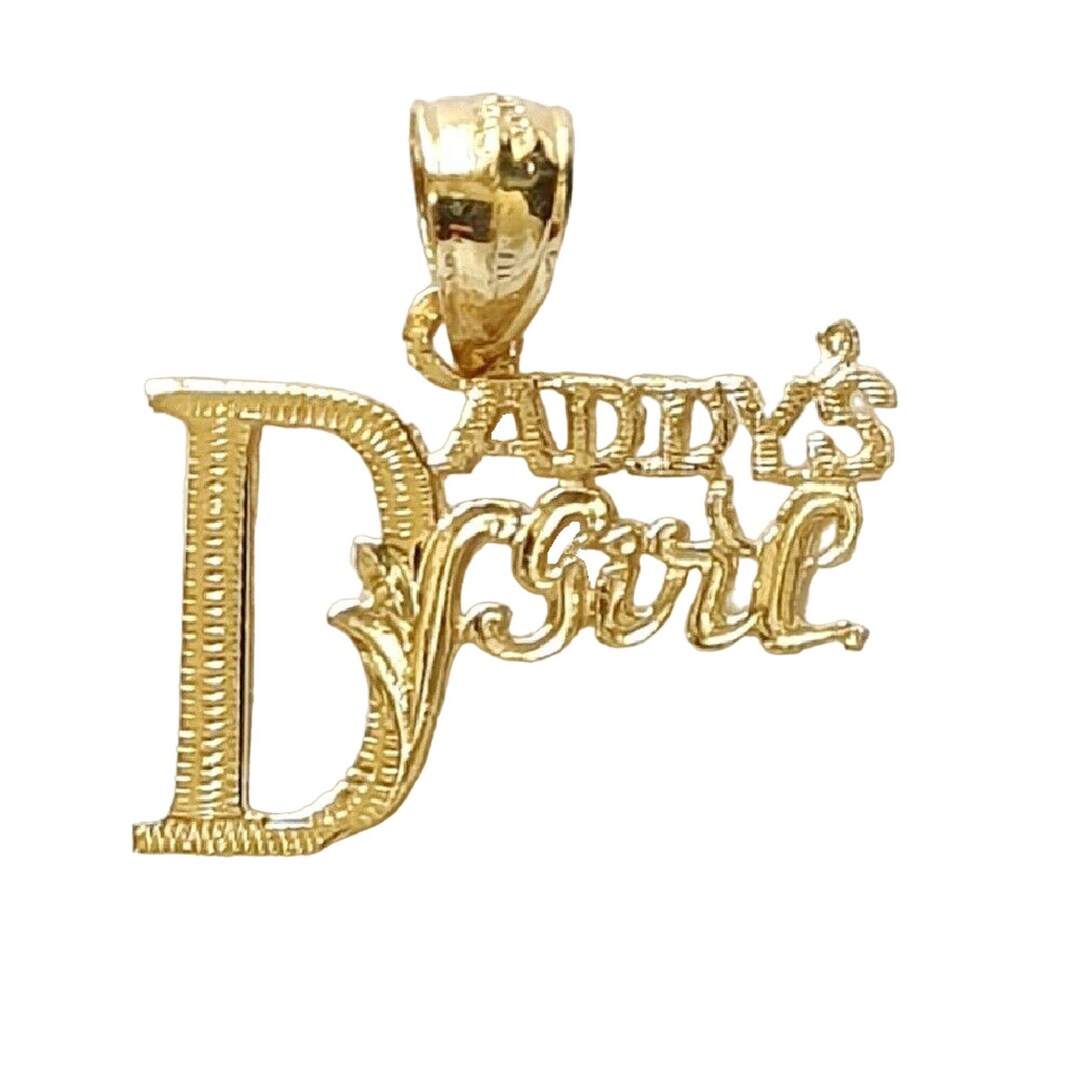14K Yellow Gold Daddys Girl Pendant - Etsy