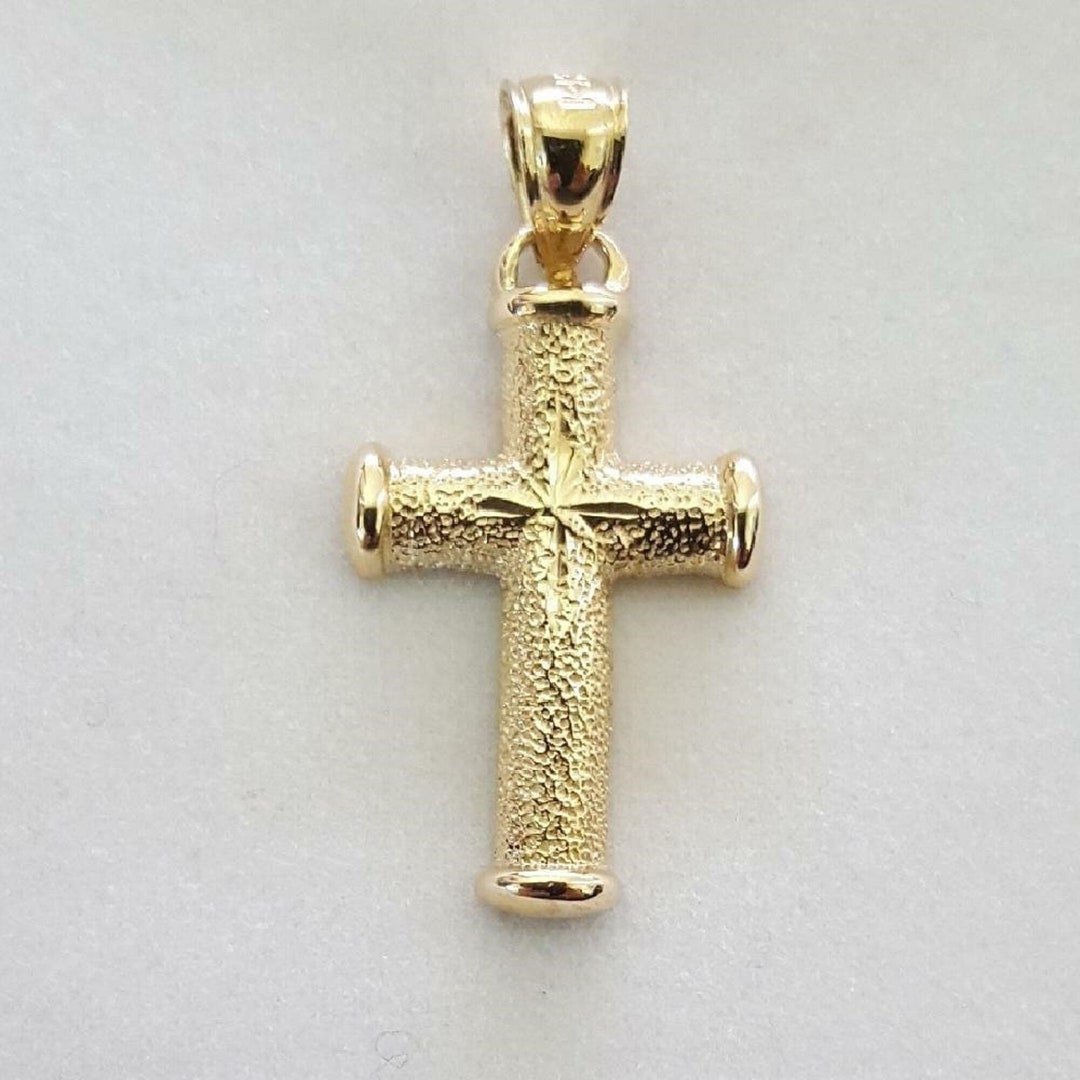 14K Yellow Gold Cross Pendant - Etsy