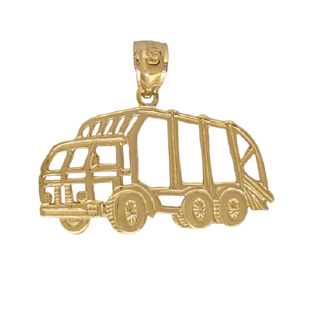14K Yellow Gold DUMP TRUCK Pendant - Etsy