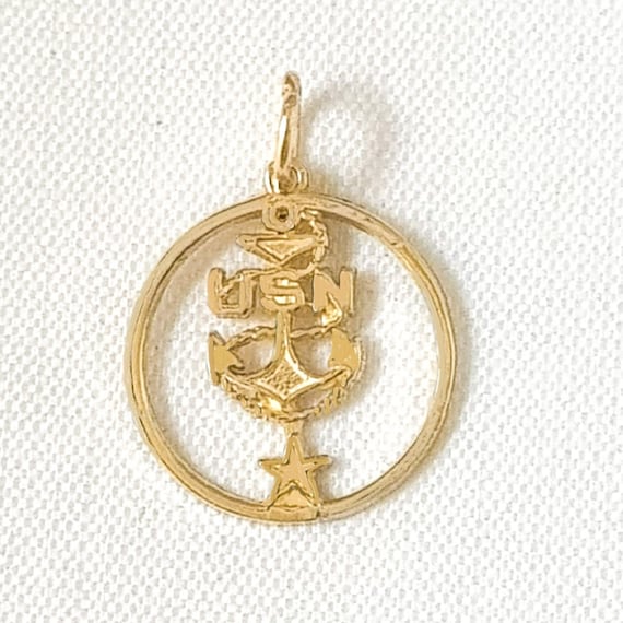 Gold navy anchor pendant store