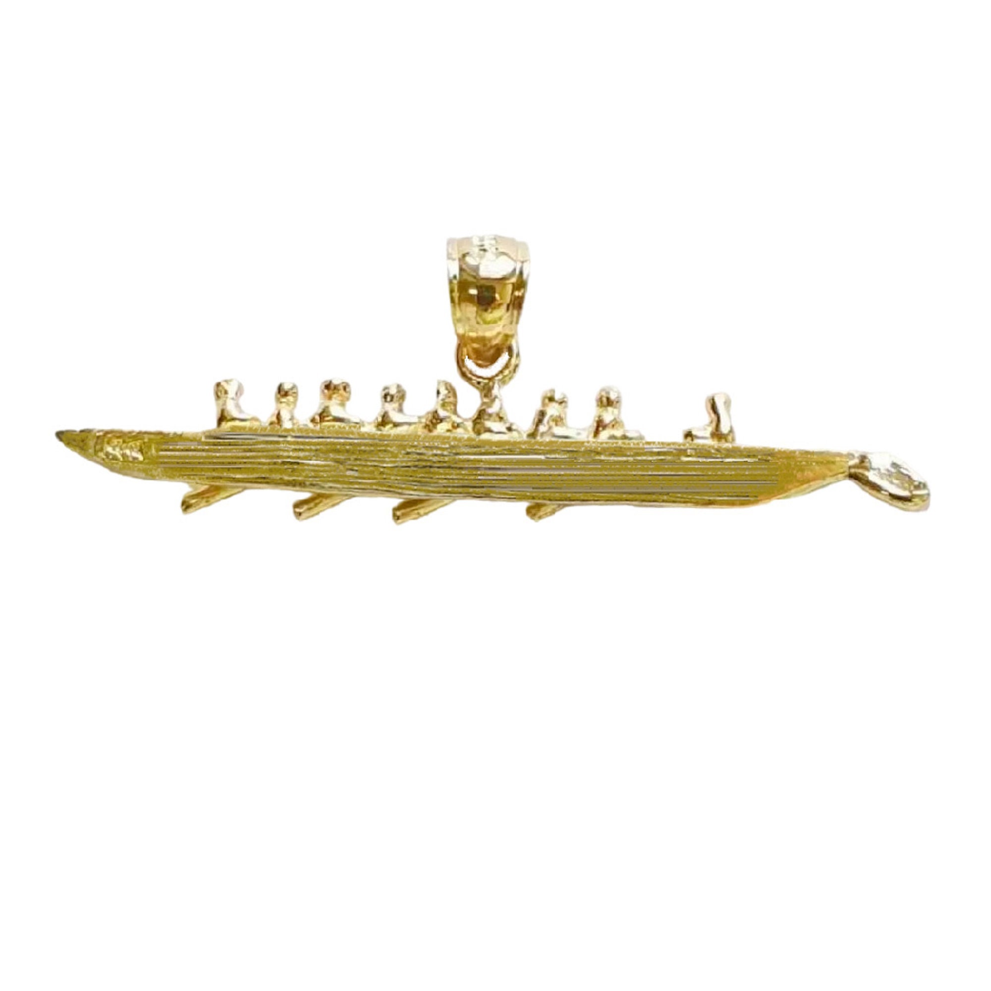 14K Yellow Gold Canoe Rowing Team 3D Pendant - Etsy