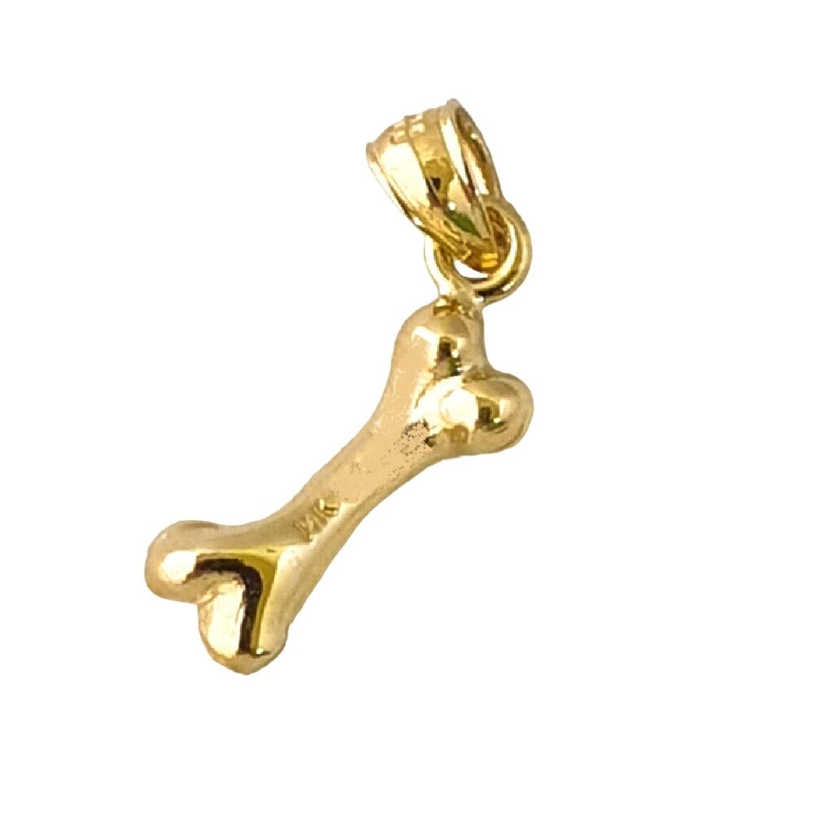 14K Yellow Gold Dog Bone 3D Solid Pendant - Etsy