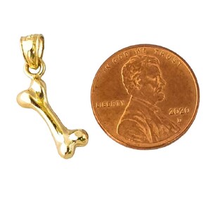 14K Yellow Gold Dog Bone 3D Solid Pendant - Etsy