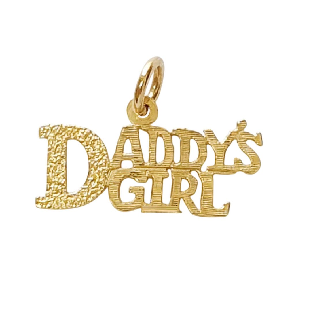 14K Yellow Gold Daddys Girl Pendant - Etsy