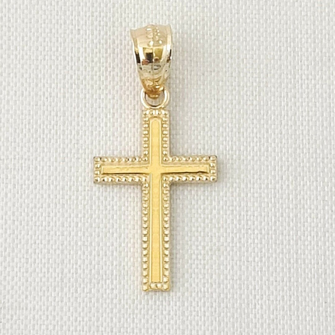 14K Yellow Gold Cross Small Pendant - Etsy