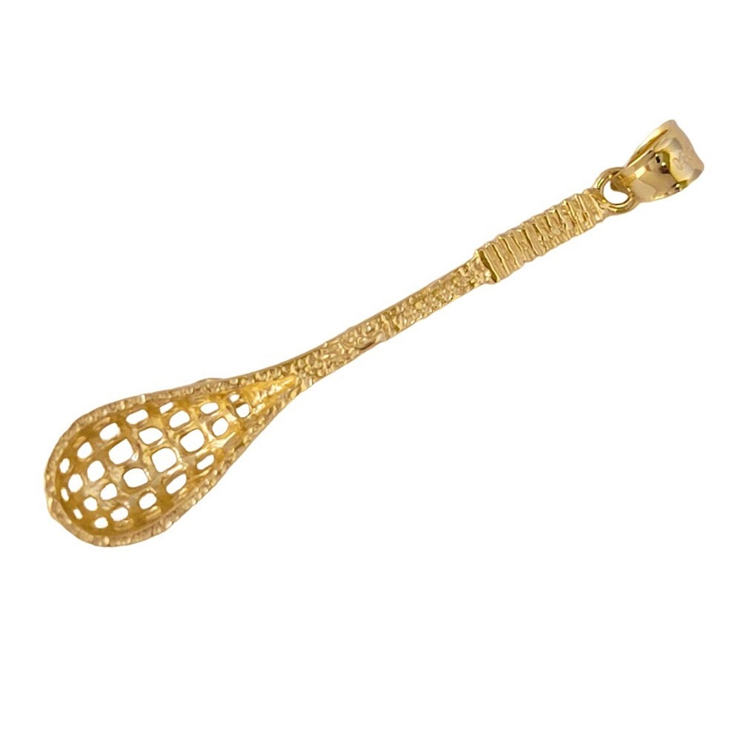 14K Yellow Gold Lacrosse Stick 3D Pendant - Etsy