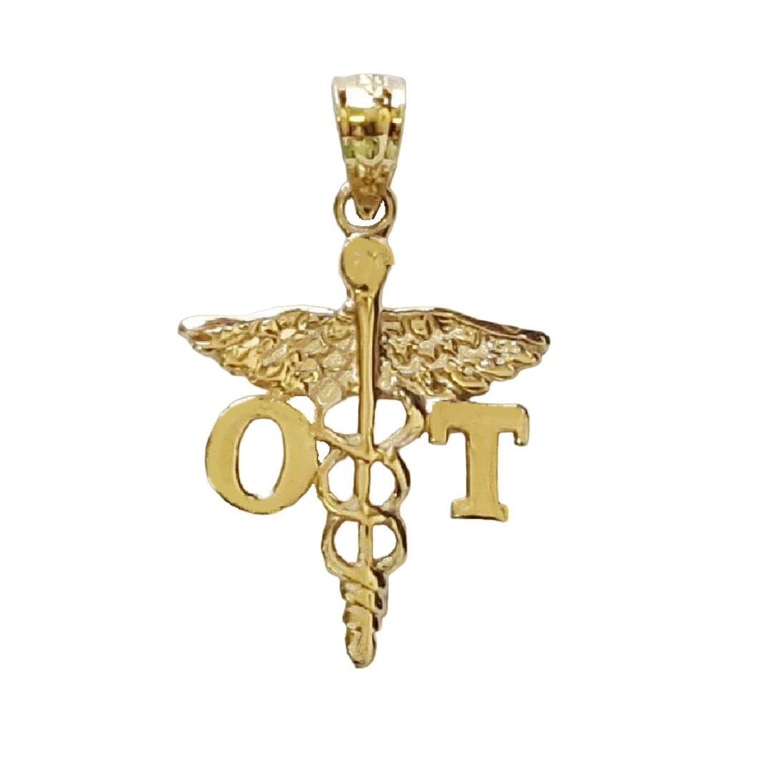 14K Yellow Gold OT (occupational Therapy) Medical Pendant - Etsy