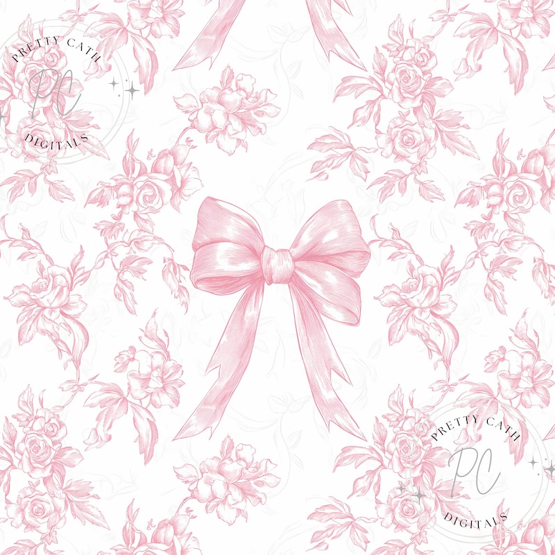 Vintage Floral Bow Fabric - Etsy