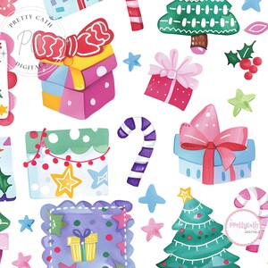 Christmas Seamless Pattern Colorful Holiday Wallpaper Gift Wrapping ...