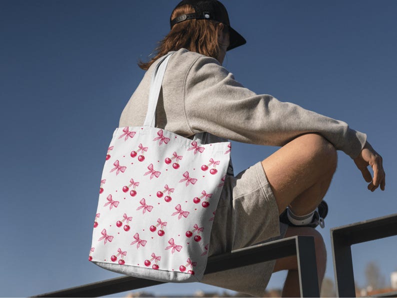 Cherry Repeated Patterns Pink Bow Coquette Cherries Bow Seamless Repeat ...