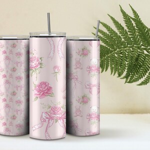 Pink Coquette Teddy Bear Floral Bow Seamless Pattern Vintage Toile ...