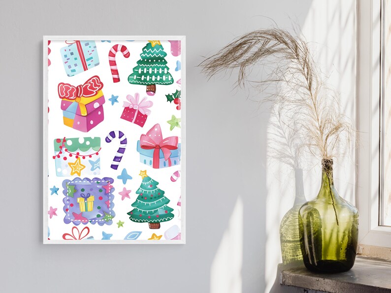 Christmas Seamless Pattern Colorful Holiday Wallpaper Gift Wrapping ...