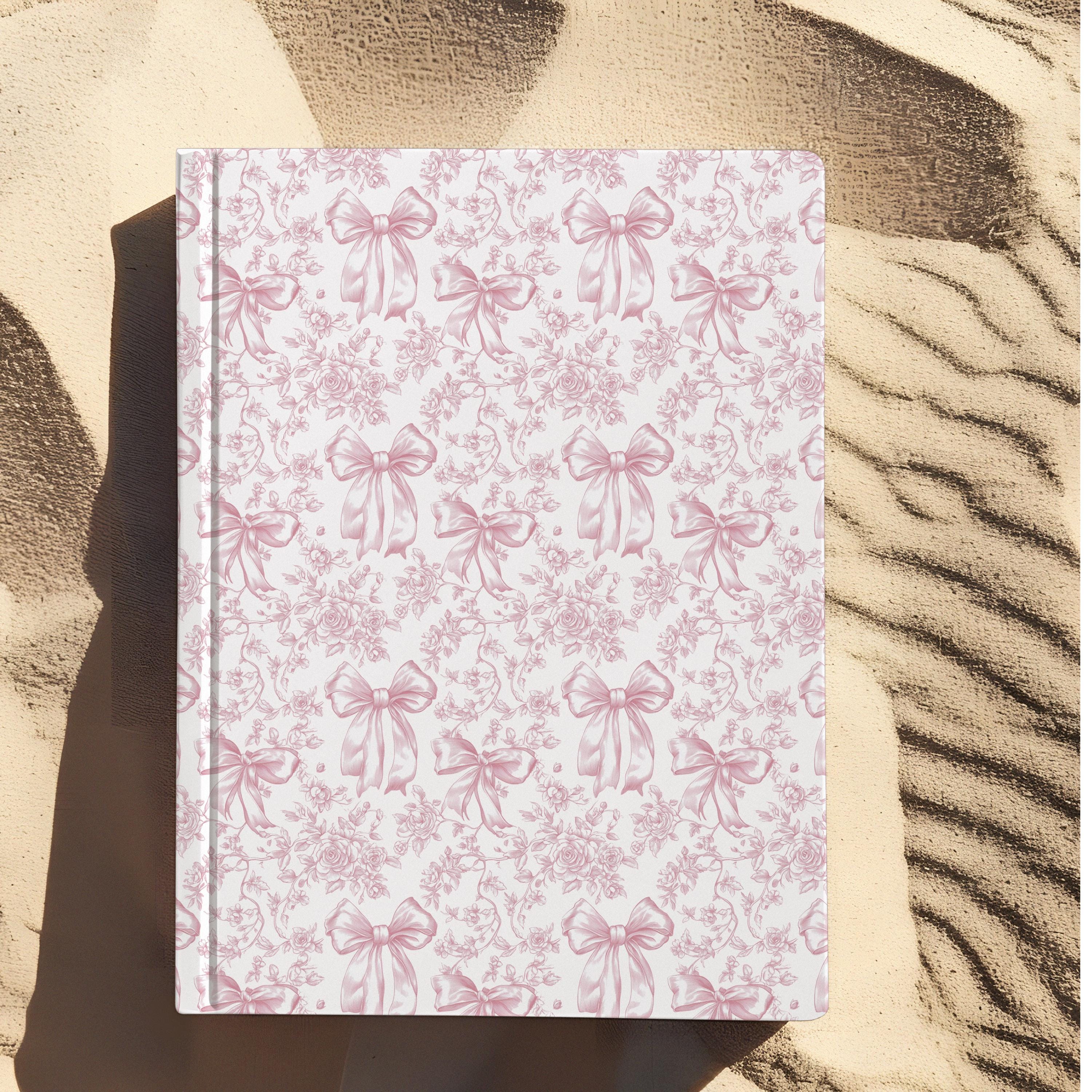 Vintage Pink Toile Floral Bow Pattern Elegant Seamless Rose Ribbon ...