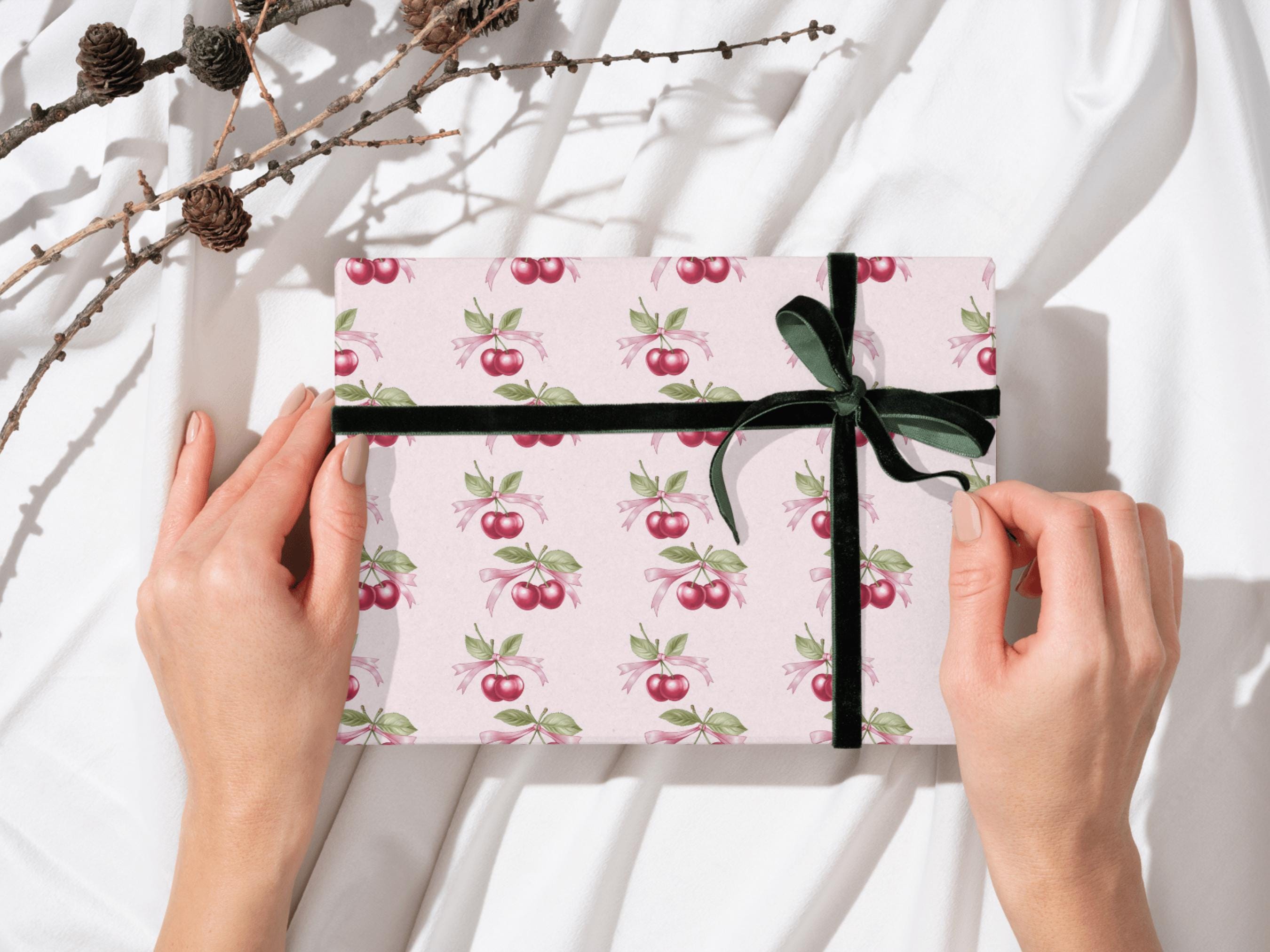 Cherries Seamless Coquette Patterns Watercolor Pink Cherry Repeated ...