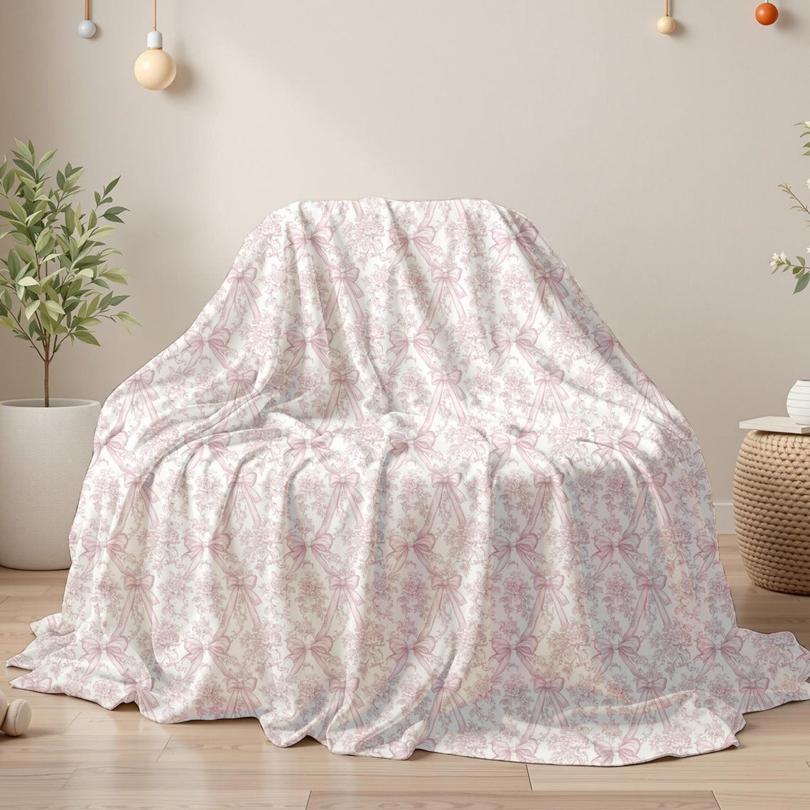 Vintage Pink Toile Ribbon Rose Seamless Floral Pattern Elegant Romantic ...