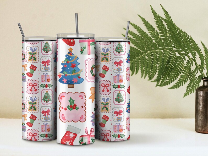 Christmas Seamless Pattern Holiday Wallpaper Gift Wrapping Design Cute ...
