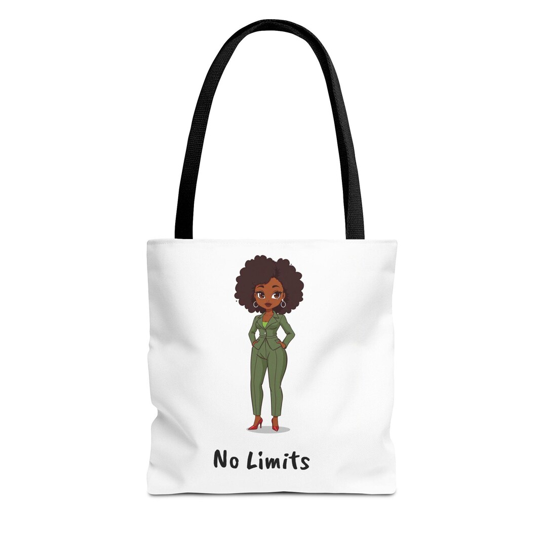 Chibi Design No Limits Inspirational Quote Cute Tote Bag, Shoulder Bag ...