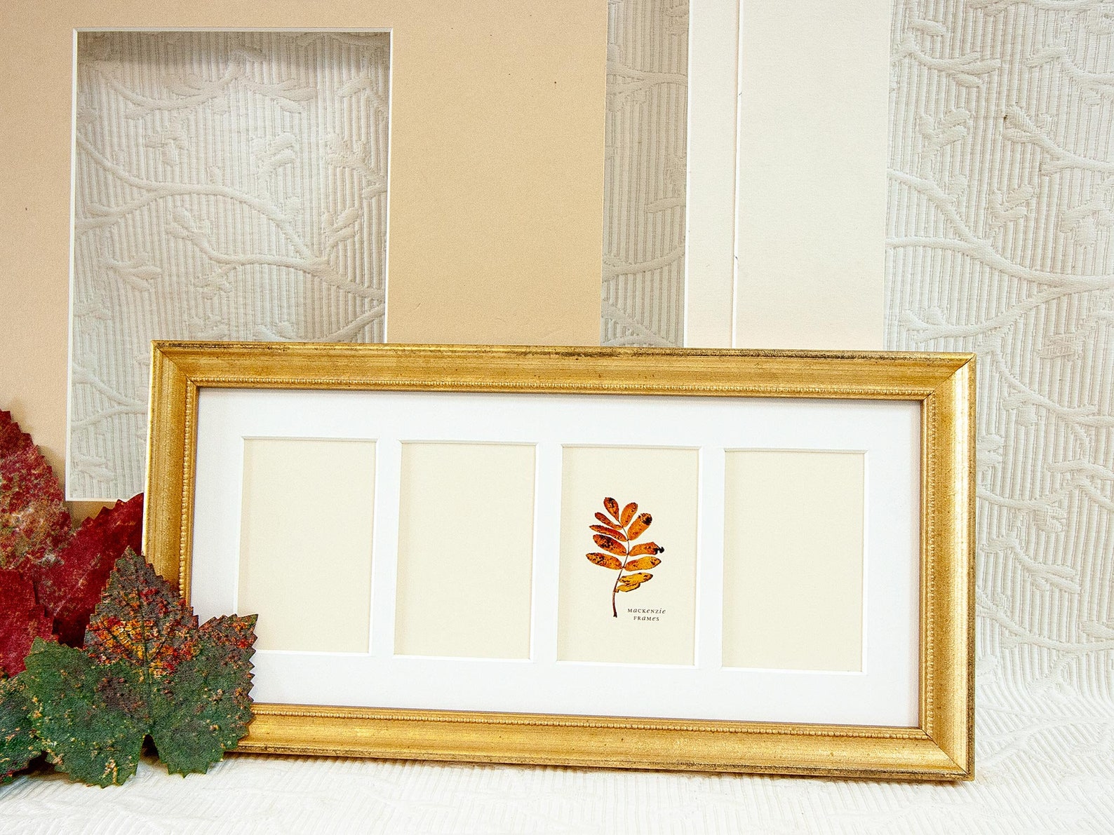 Narrow Gold Deluxe Frame With Fine Inner-bead Detail for 3 or | Etsy