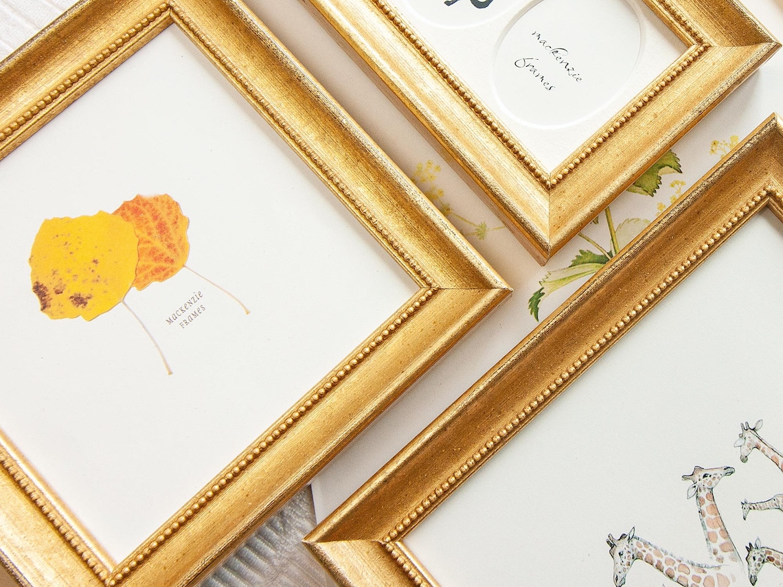 5x5 inch Hinged Double Photo Frame Narrow Gold with Inner | Etsy