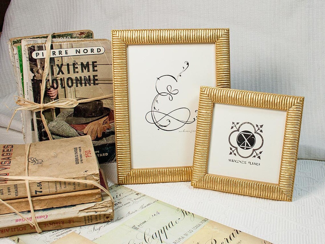 4x5 Inch Gold Frame Round-ribbed Design /golden | Etsy