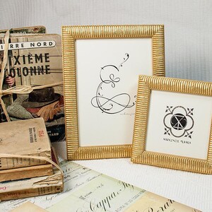 4x5 Inch Gold Frame Round-ribbed Design /golden Wedding/anniversary ...