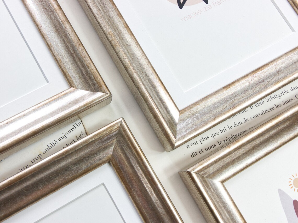 7x7 Inch Silver Photo Frame in Deluxe Simple Smooth Distressed | Etsy