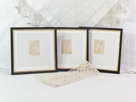 8x8 Inch Photo Frame Black and Gold Narrow Distressed Antiqued - Etsy