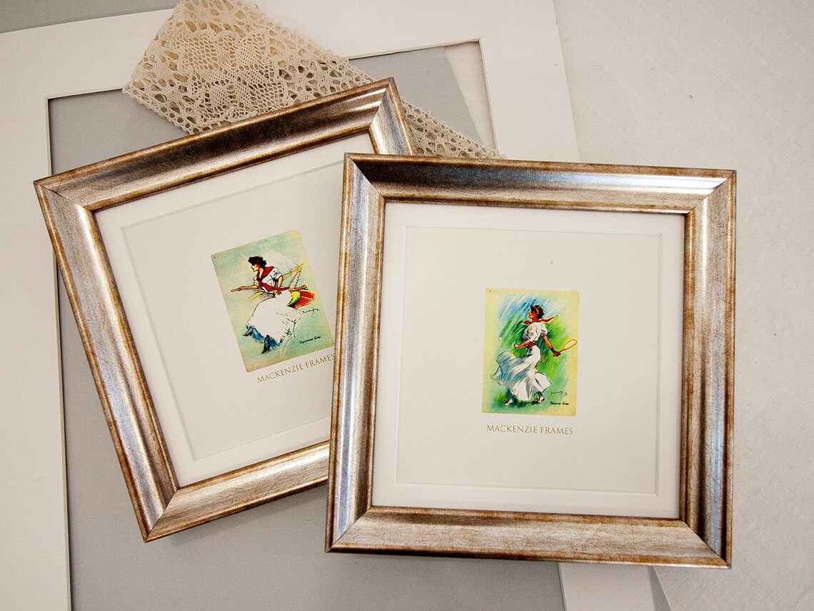 7x7 Inch Silver Photo Frame in Deluxe Simple Smooth Distressed | Etsy