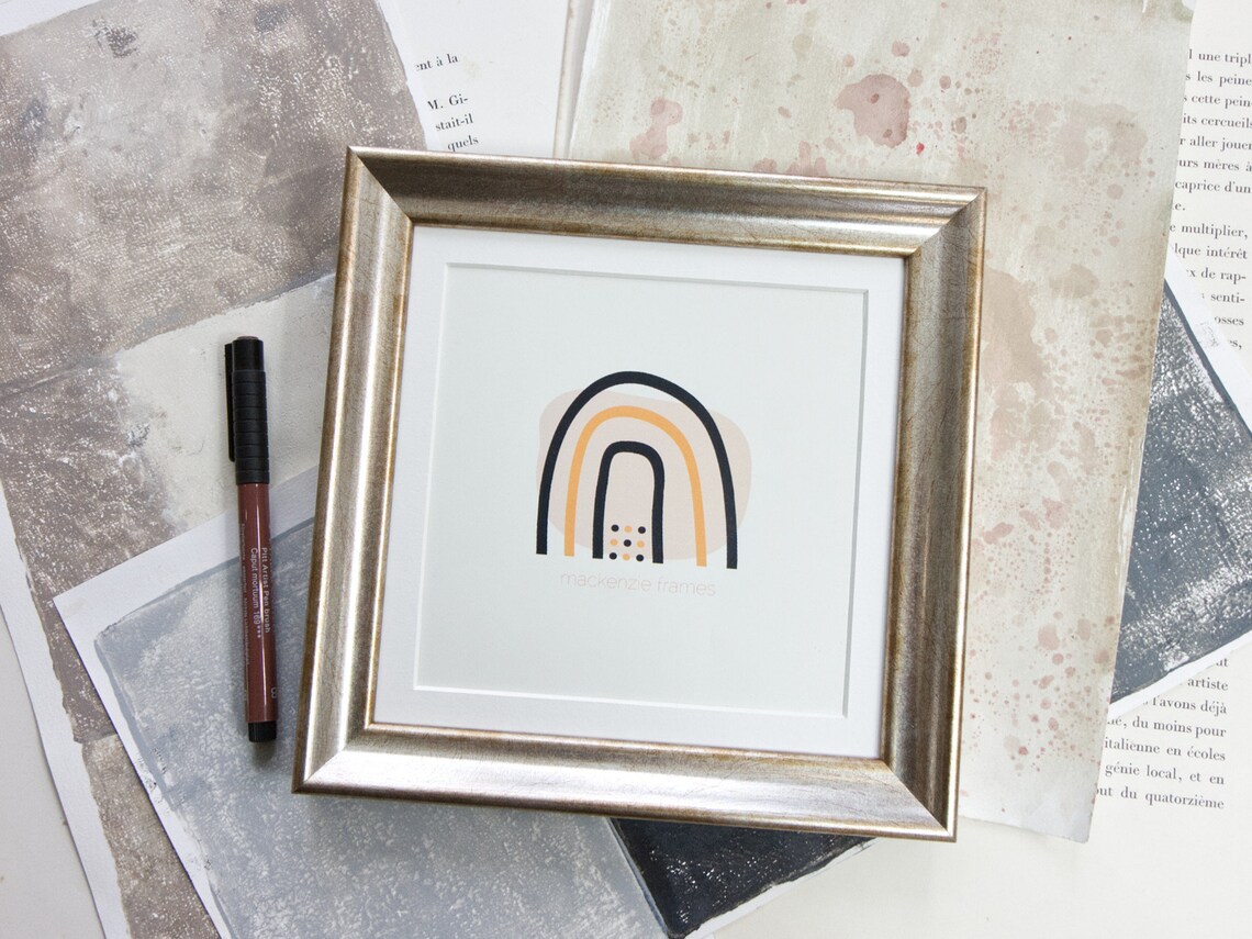 7x7 Inch Silver Photo Frame in Deluxe Simple Smooth Distressed - Etsy