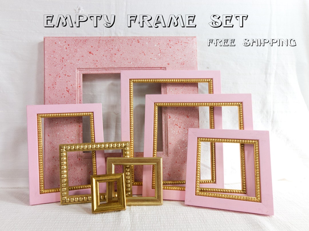 Frames-only Set No.48 - Hand-painted Coral-pink and Gold Selection ...