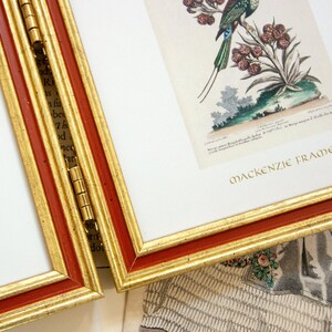 5x5 Inch Hinged Double Frame Narrow Gold & Chestnut Red Style / Golden ...