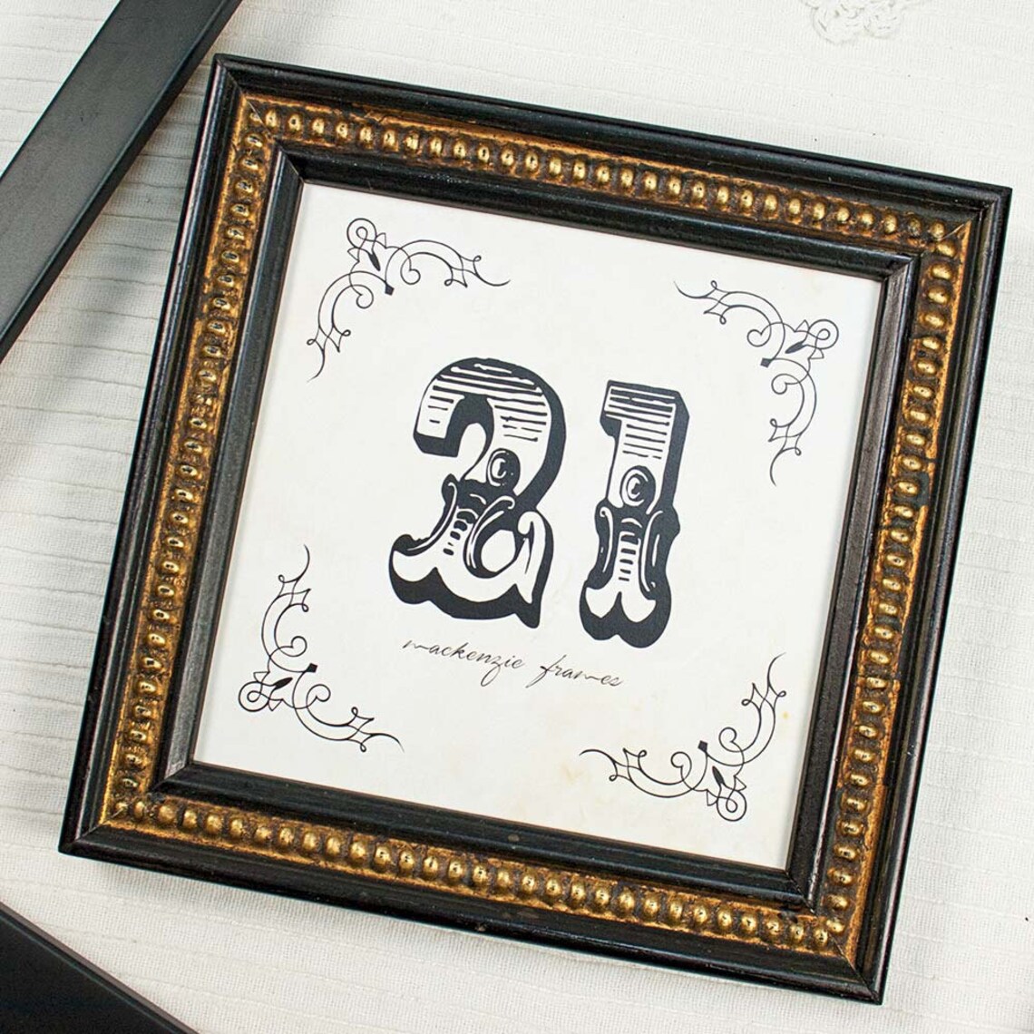 5x5 Inch or 4x6 Inch Black & Gold Boules Square Photo Frame in ...
