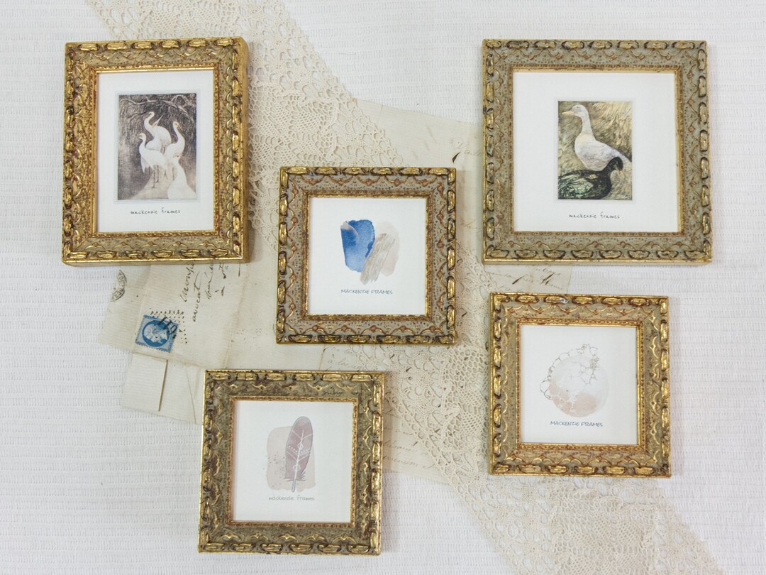 3x3 Inch or 3x4 Inch Narrow Gold Frames - Etsy