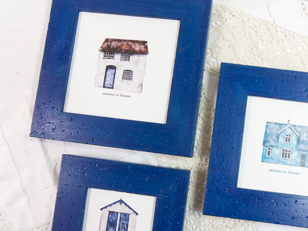 4x4, 5x5 and 6x6inch Hand Painted Deep Ocean Blue Square Format Photo ...