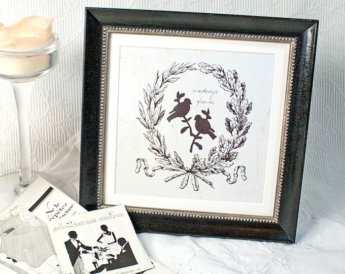 8x8 Inch Square Black With Inner Narrow Silver Bead Photo | Etsy