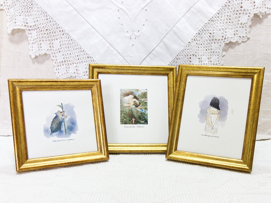4x4, 4x5 and 5x5 Inch Narrow Simple Smooth Gold Style Photo Frame ...